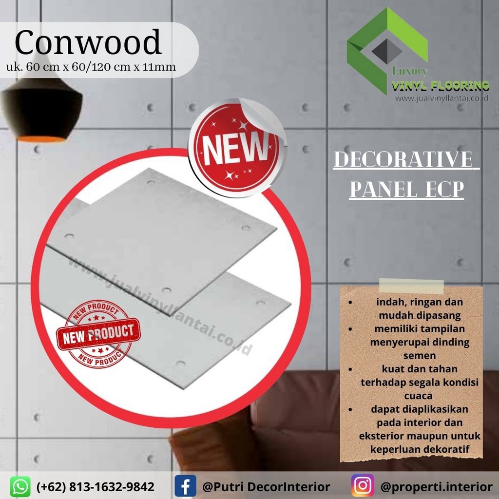 Jual Conwood decorative Panel board ECP uk. 60cm x 120cm x 11mm ...
