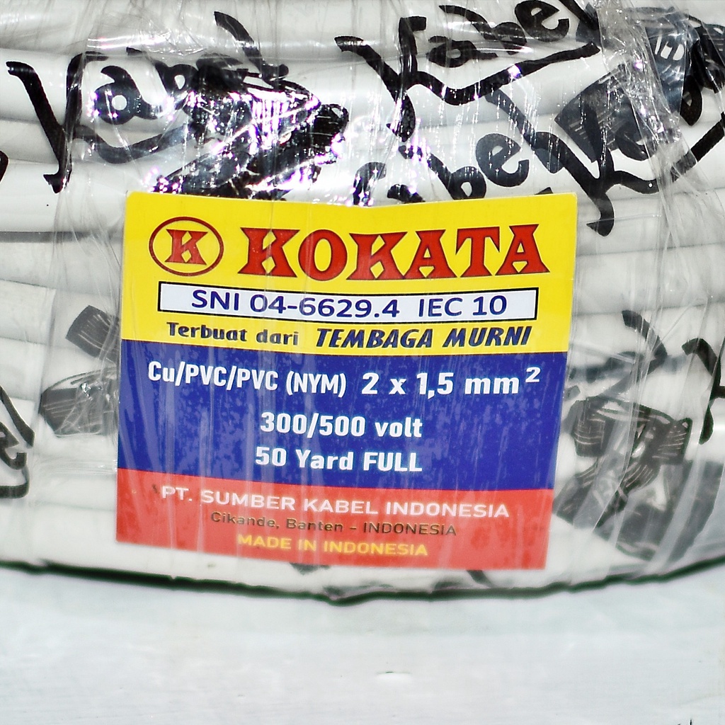 Jual Ichiyama /Myvo/ Kokata Kabel NYM 2x1,5mm 50 Yard 45M Kabel Tembaga Instalasi Listrik SNI ...