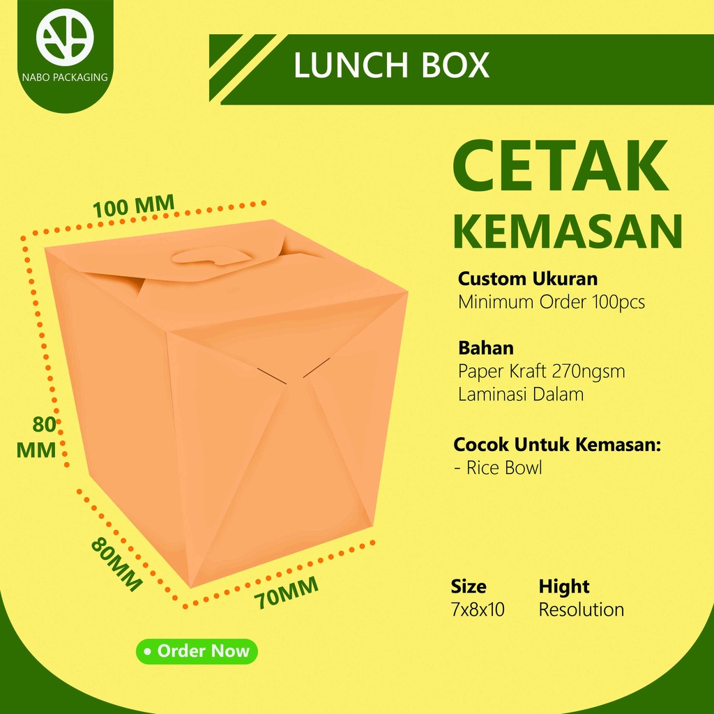 Jual Rice box Paper / Paper Rice box / Food Pail | Shopee Indonesia