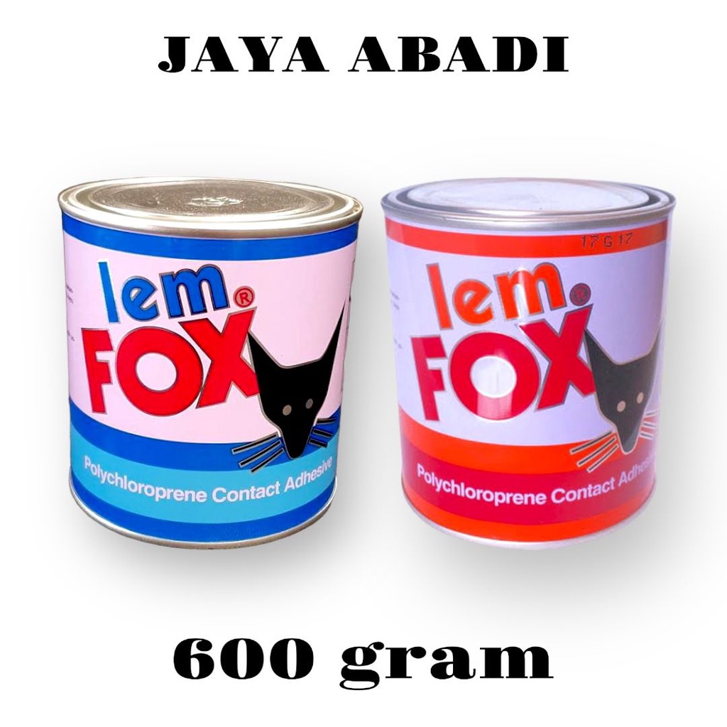 Jual Lem Fox Biru / Merah 600 gram - Lem untuk HPL Vinyl Triplek Kulit ...