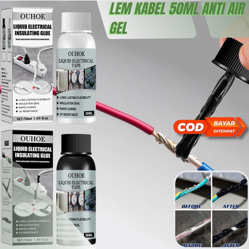 Jual LEM PELINDUNG KABEL LISTRIK CAIR GEL ANTI AIR 50 ML | Shopee Indonesia