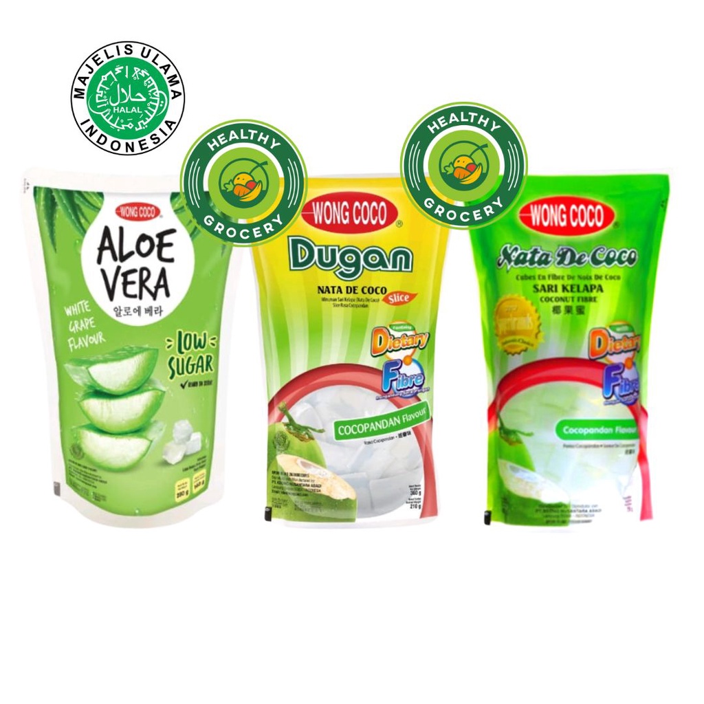 Jual Wong Coco 360gr Nata De Coco Cubes / Dugan / Aloe Vera Low Sugar White Grape | Shopee Indonesia