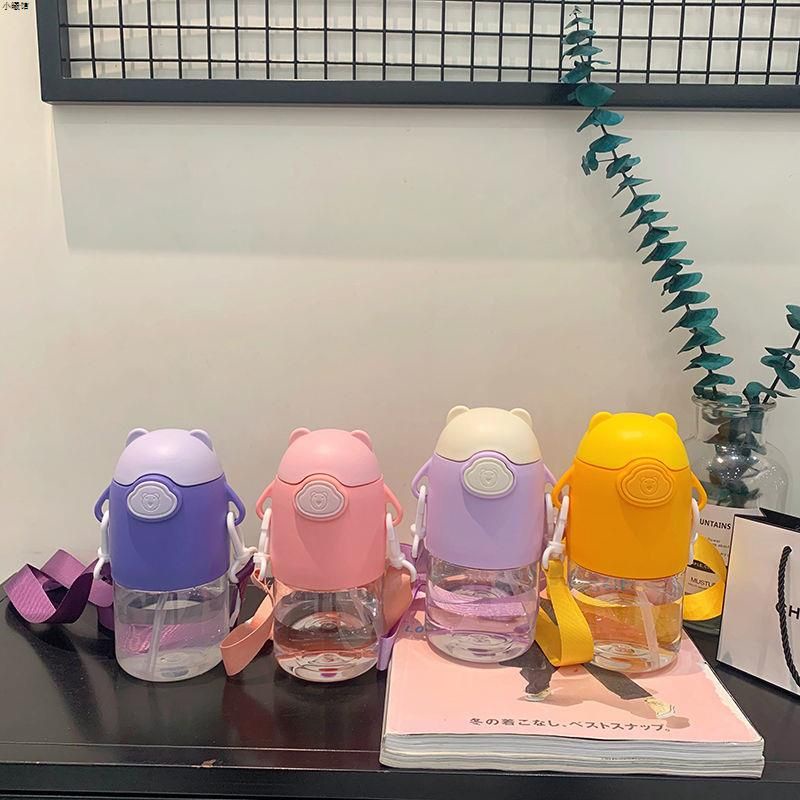 Jual Botol Minum Anak Karakter Kartun 600ml Dengan Sedotan dan Tali | Shopee Indonesia