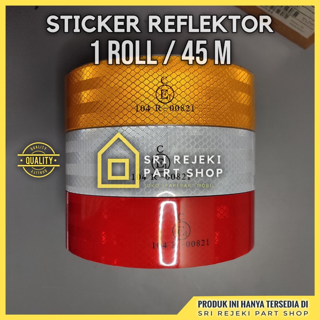 Jual Sticker Reflektor 1 Roll 45 Meter Stiker Pemantul Cahaya Lolos Uji ...