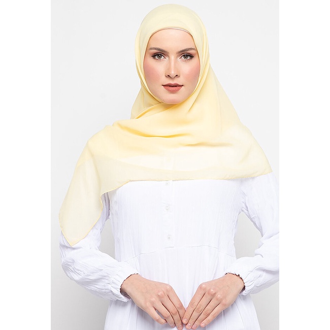Jual Hijab KASHKHA Original Warna kuning Scarf Lamaran Cantik 100% Asli ...
