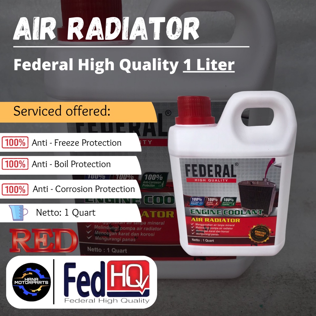 Jual Air Radiator Coolant Engine 1 Liter Federal High Quality Original ...