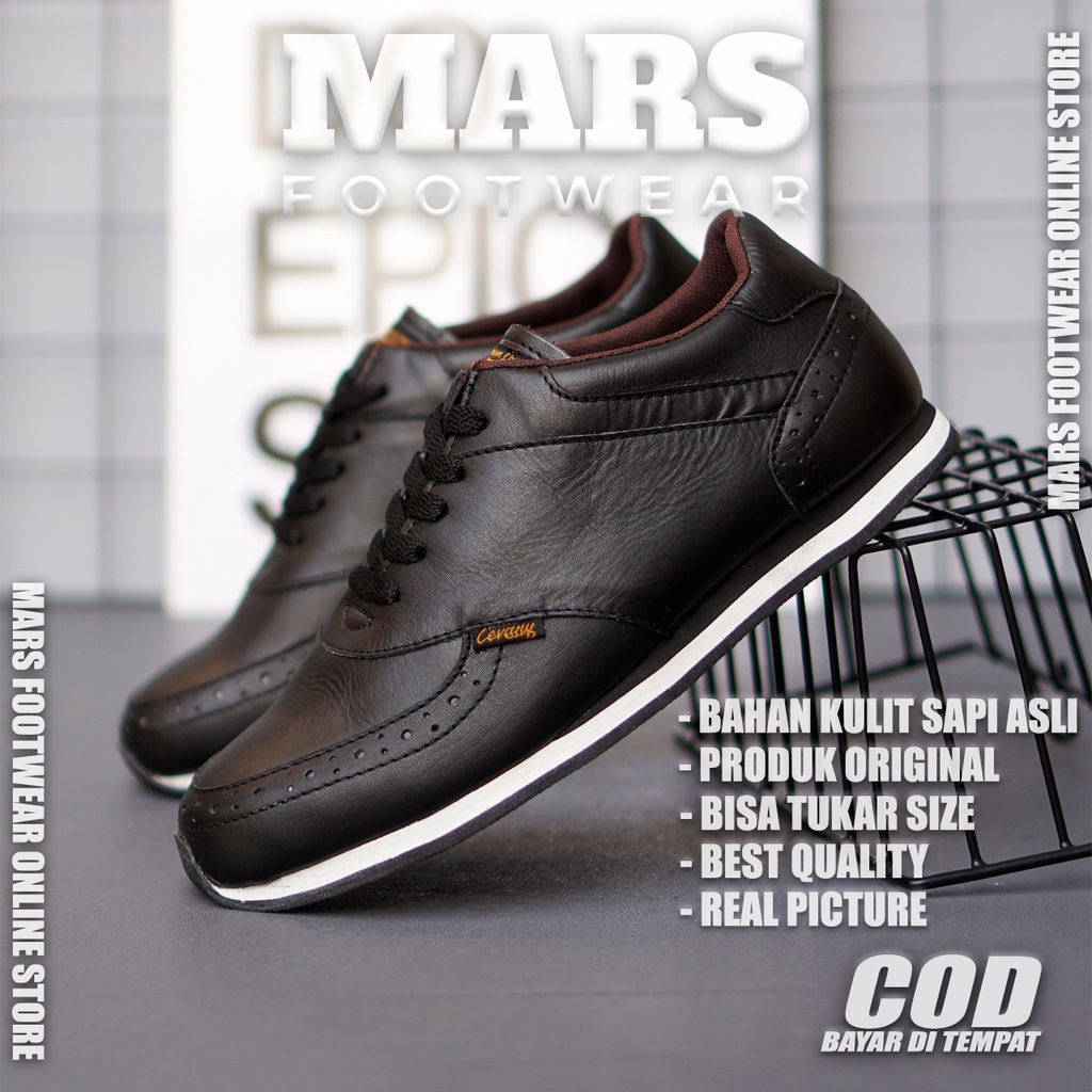 Jual MARS x EZR Sepatu Sneakers Kasual Sporty Pria Kulit Asli Sepatu Kets Santai Harian Cowok ...