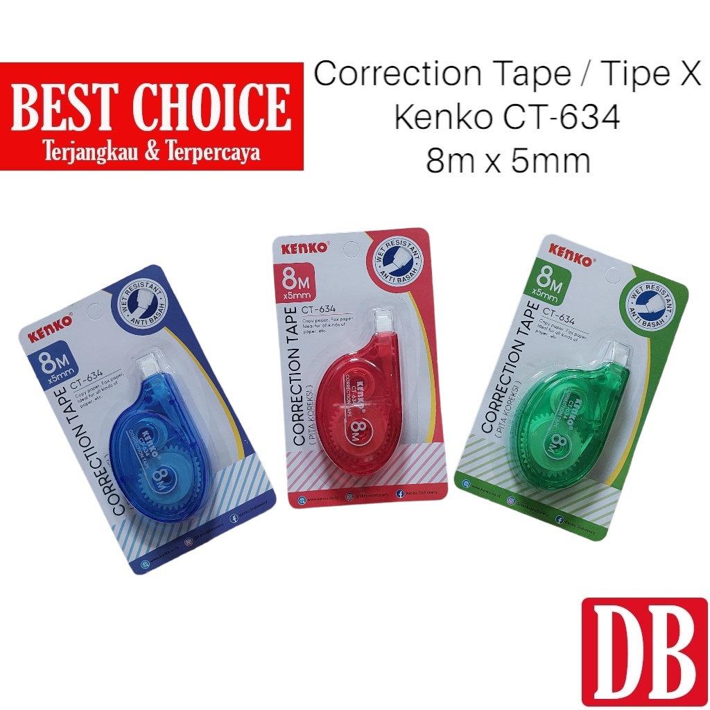 Jual Correction Tape / Tipe X Roll / Tipex Kertas / Tip-Ex Kenko CT-634 8M x 5mm | Shopee Indonesia