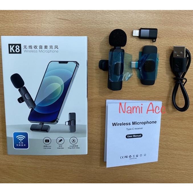 Jual Wireless Microphone Portable Mini Mic for Iphone Android Phone ...