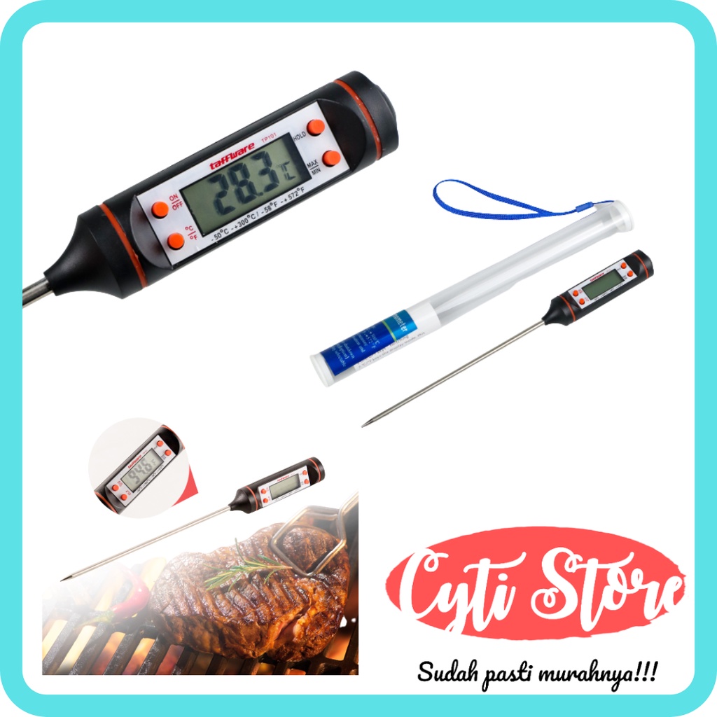 Jual Termometer Makanan Digital Daging Kopi Susu - TP101 - Black ...