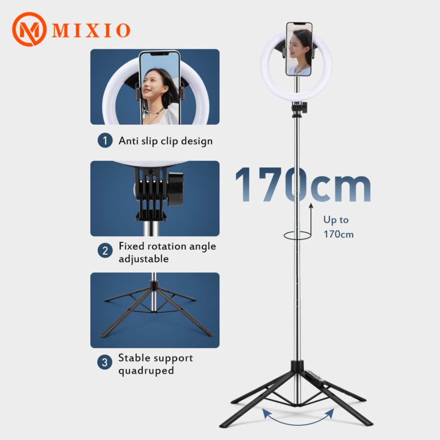 Jual MIXIO Q8E - Overhead Ringlight Flatlay Tripod + Remote Control ...