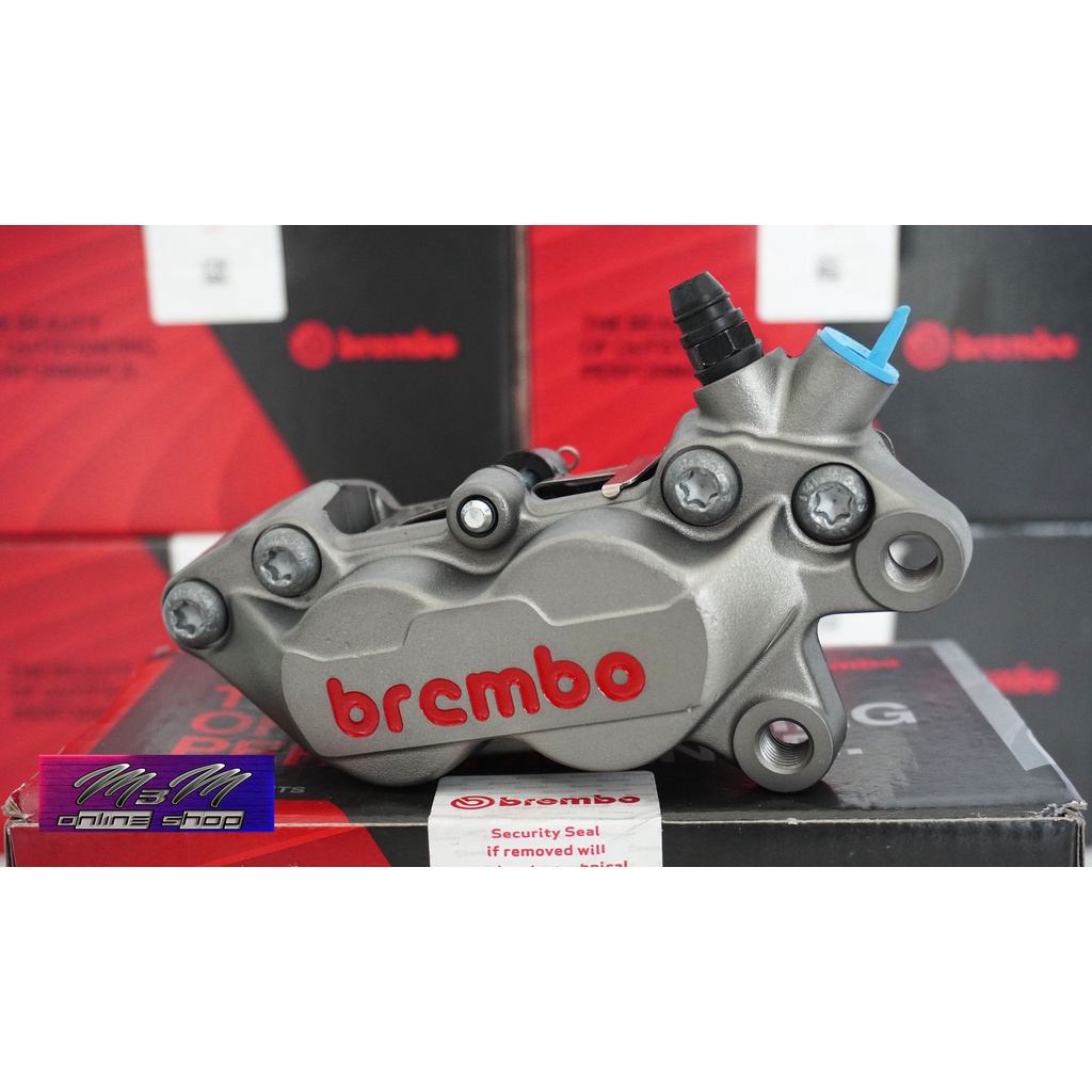 Jual Kaliper Brembo 4 Piston Grey Logo Red Original Italy | Shopee Indonesia