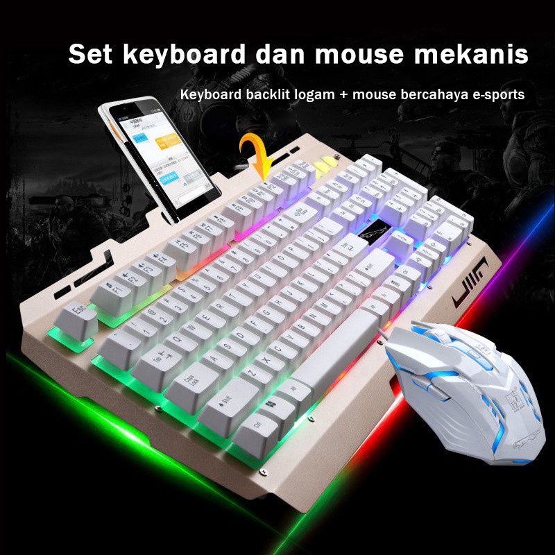 Jual Keyboard G700 Set Keyboard Mouse Gaming RGB USB Wired Keyboard ...