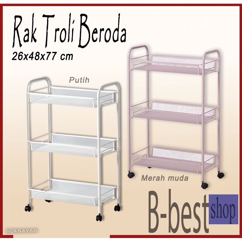 Jual Rak Troli Dengan Roda / Trolley Barang / rak serba guna RAK KAMAR ...