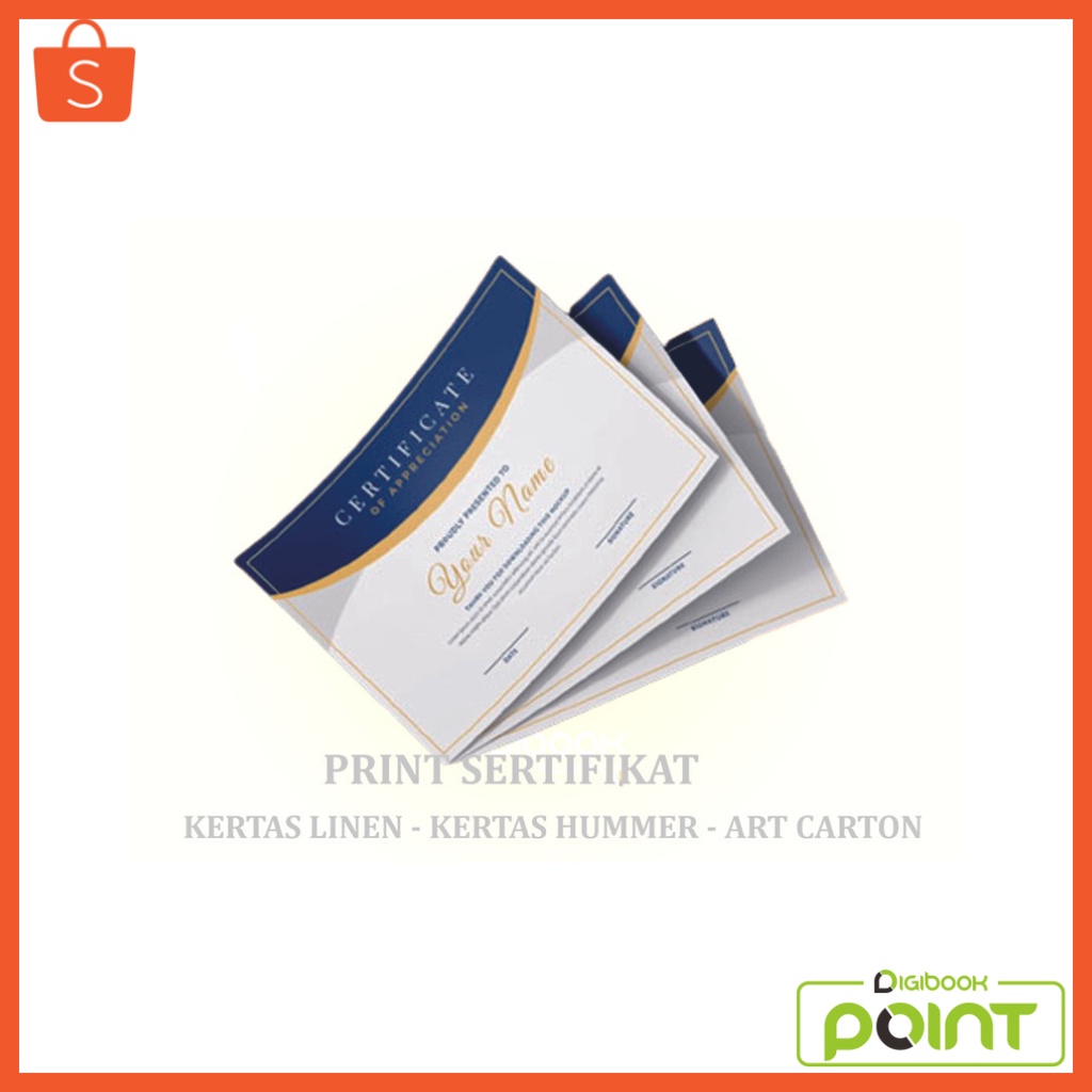 Jual Print Sertifikat A4 - Cetak Piagam A4 Custom Full Colour | Shopee ...