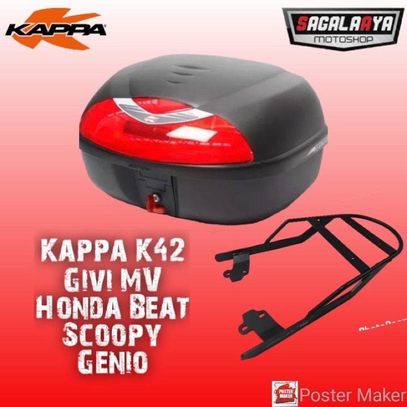 Jual Box Kappa 42 K42 Bracket Top box Ori Givi MV Honda Beat Scoopy ...