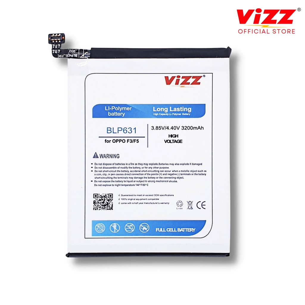 Jual VIZZ Baterai Oppo BLP631 Batre F3 / F5 / A77 | Shopee Indonesia