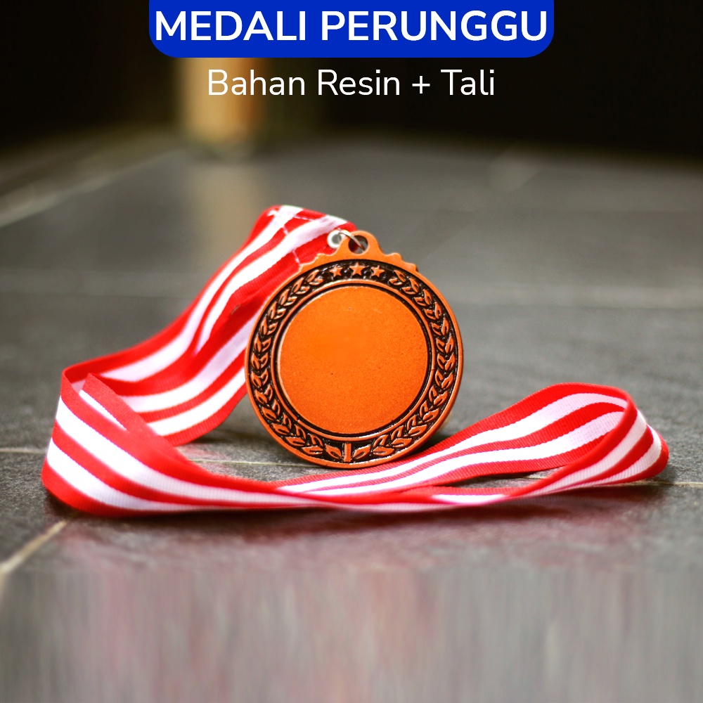 Jual Medali Warna Emas Perak Perunggu Plus Tali Merah Putih Medalion ...