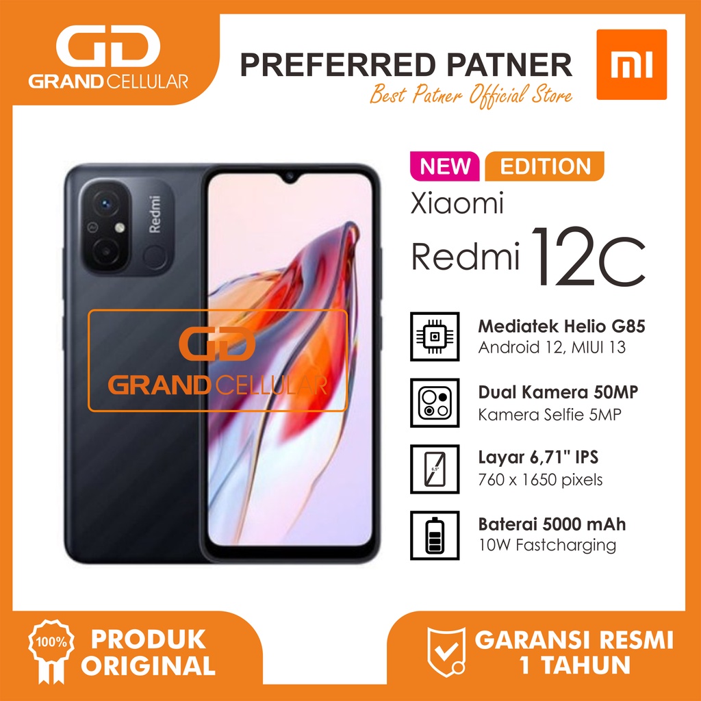 Jual REDMI 12C 4GB RAM 128GB ROM - 4GB RAM 64GB - 3GB RAM 32GB ROM ...