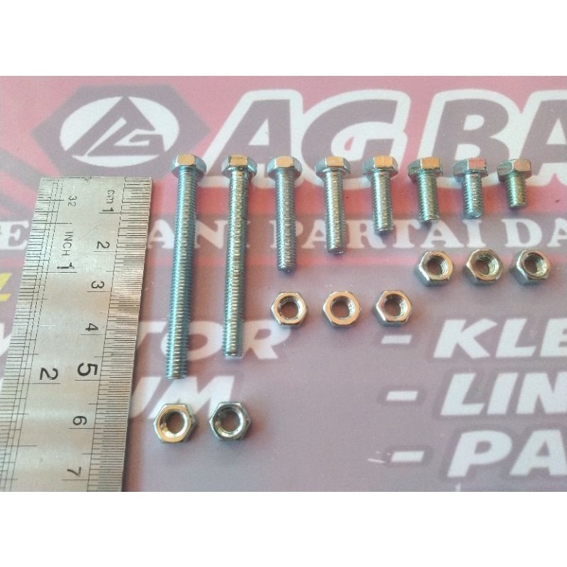 Jual Baut Mur Putih M5 x 20 (2 cm) / Baut 8 Putih / BMP / Baut Hex / Baut Kunci 8 | Shopee Indonesia