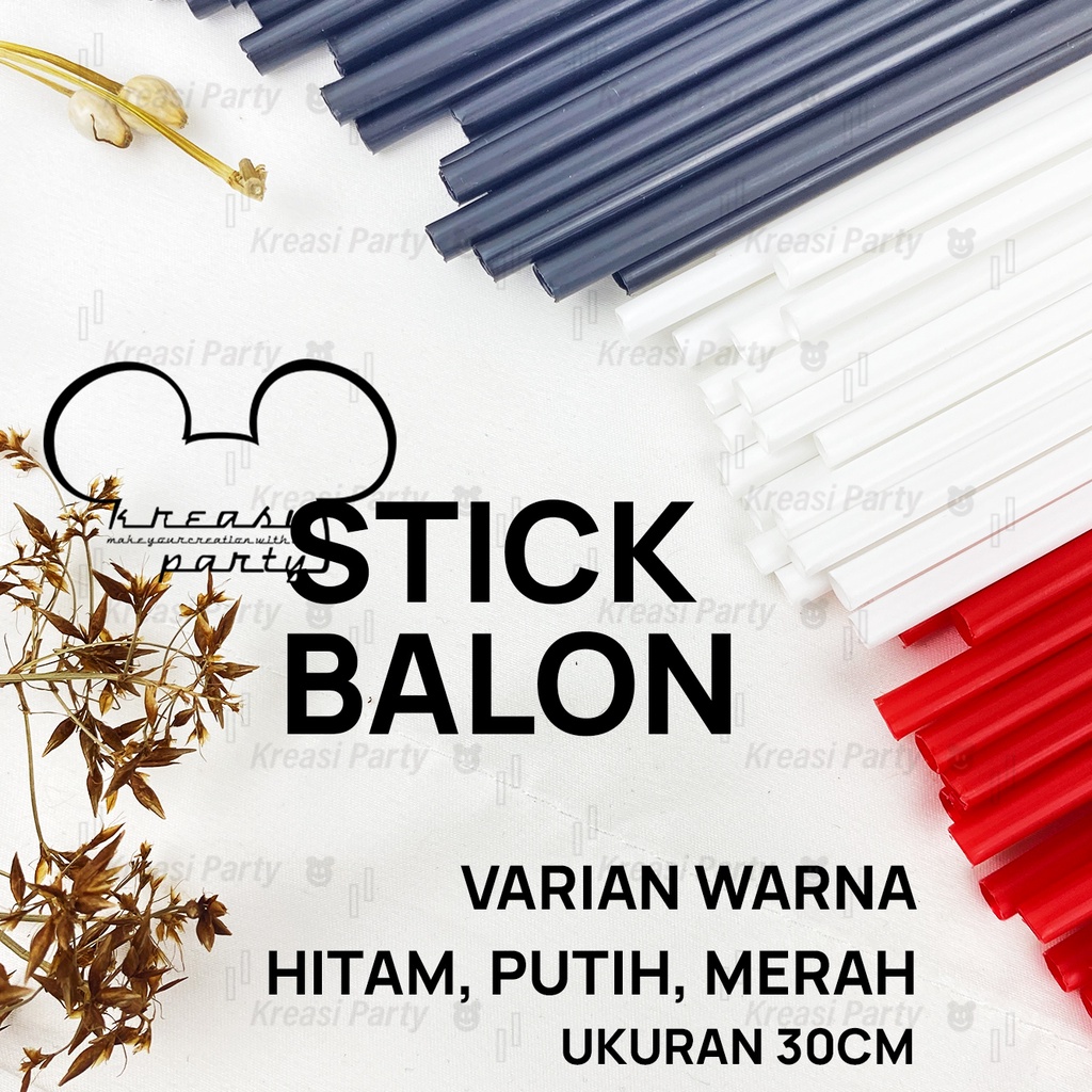 Jual Stick Balon Warna Putih isi 10 pcs/ Stick Balon Latex / Stik Balon ...