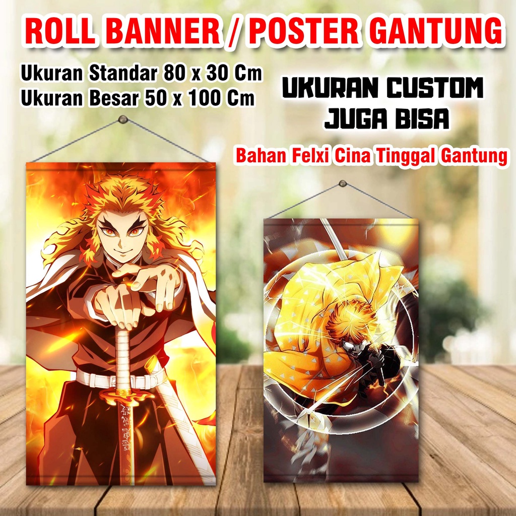 Jual Roll Banner / Poster Gantung Gambar Anime, Kpop, Foto Sendiri ...