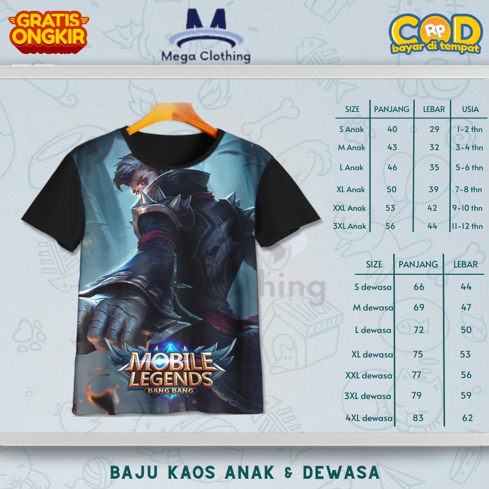 Jual Kaos ML Mobile Legend Marksman Granger Anak & Dewasa - Baju Couple Anak & Dewasa ML Mobile ...