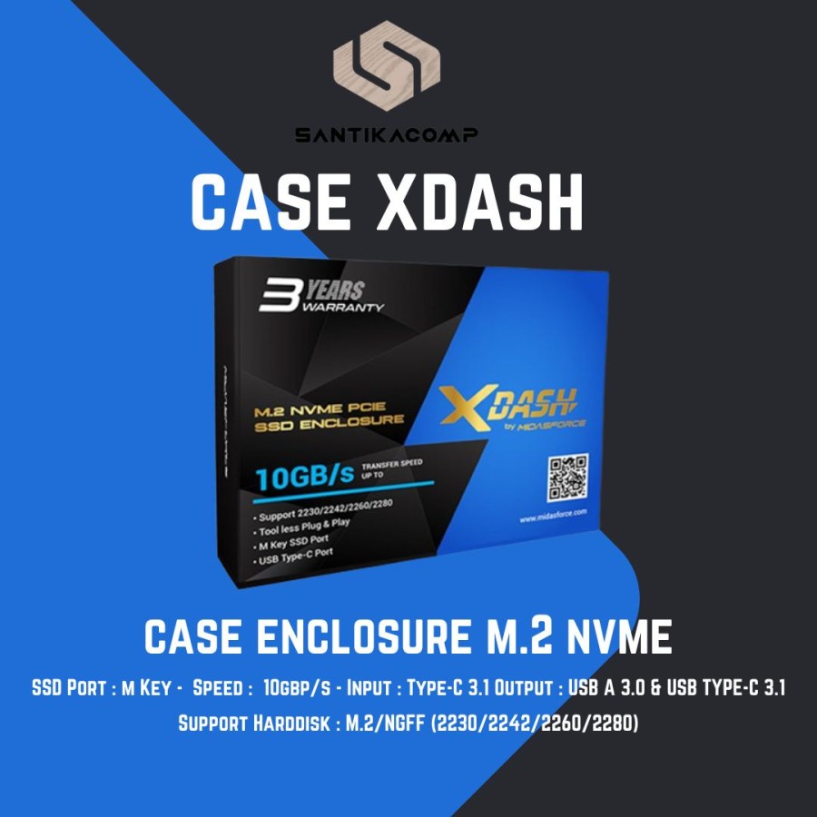 Jual CASING External NVME Enclosure Midasforce Xdash Type C | Shopee Indonesia