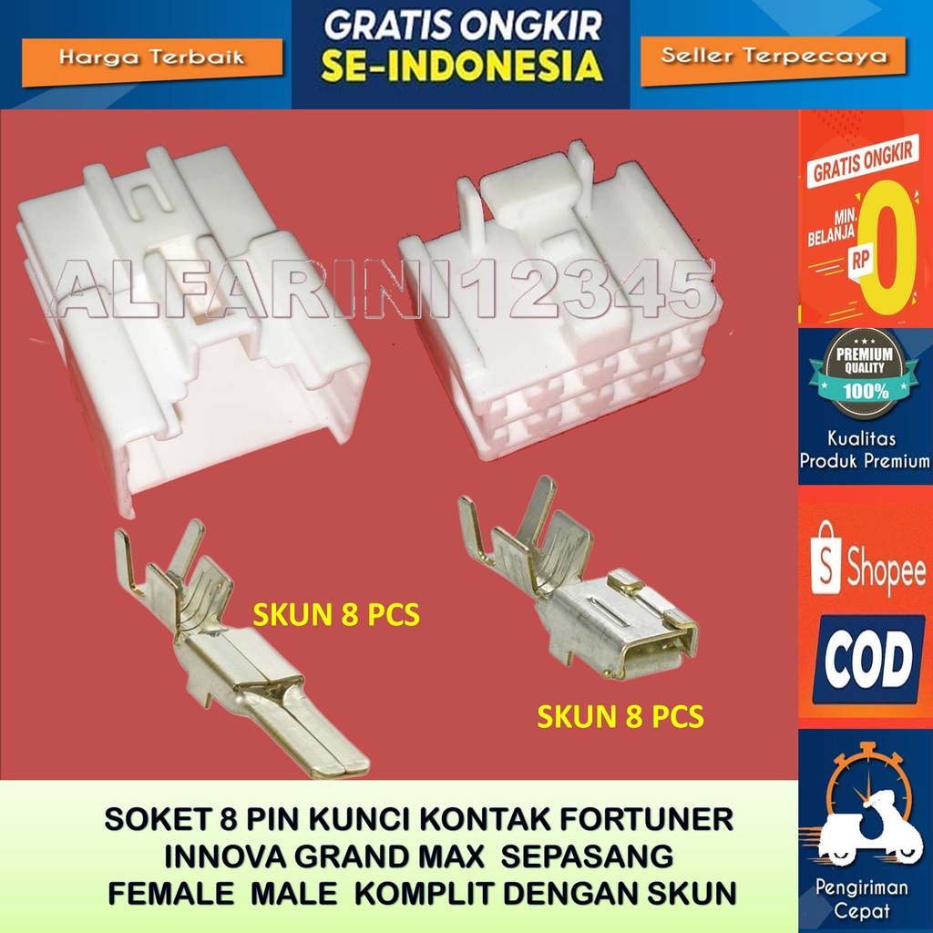 Jual SOKET KABEL 8 PIN CEWEK COWOK MALE FEMALE KUNCI KEYLESS STARTER ...