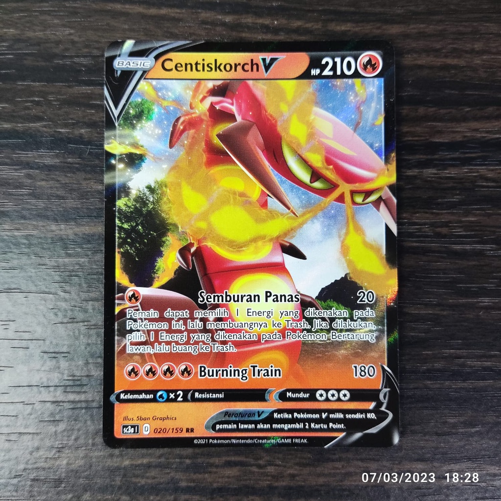 Jual pokemon Indonesia centiskorch v 020/159 RR original | Shopee Indonesia