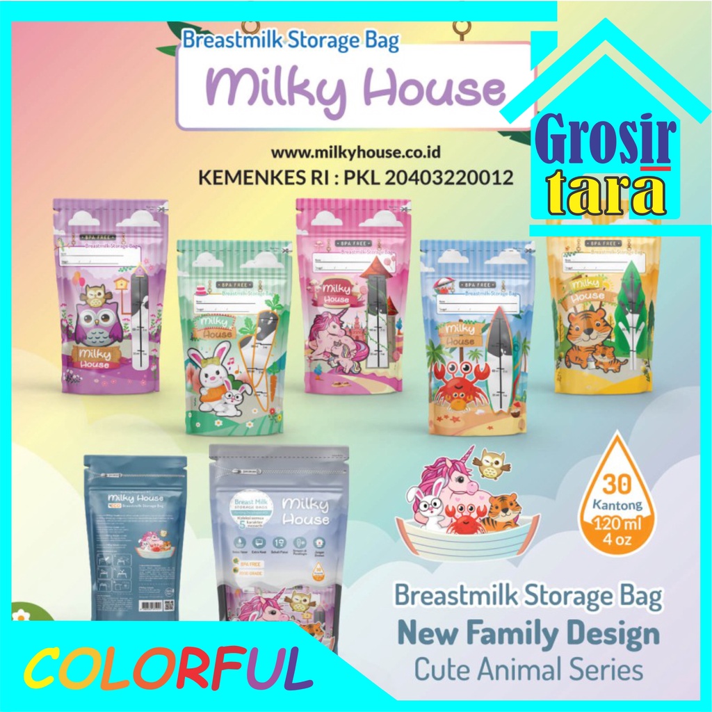Jual Kantong ASI Plastik ASI KEMENKES 120ml isi 30 pcs Breast Milk Bag Milky House 120 ml BPA ...
