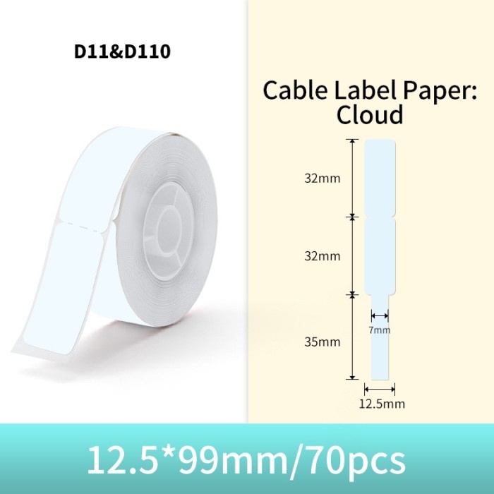 Jual THERMAL CABLE LABEL STICKER NIIMBOT D11 / D110 REFILL LABEL ...