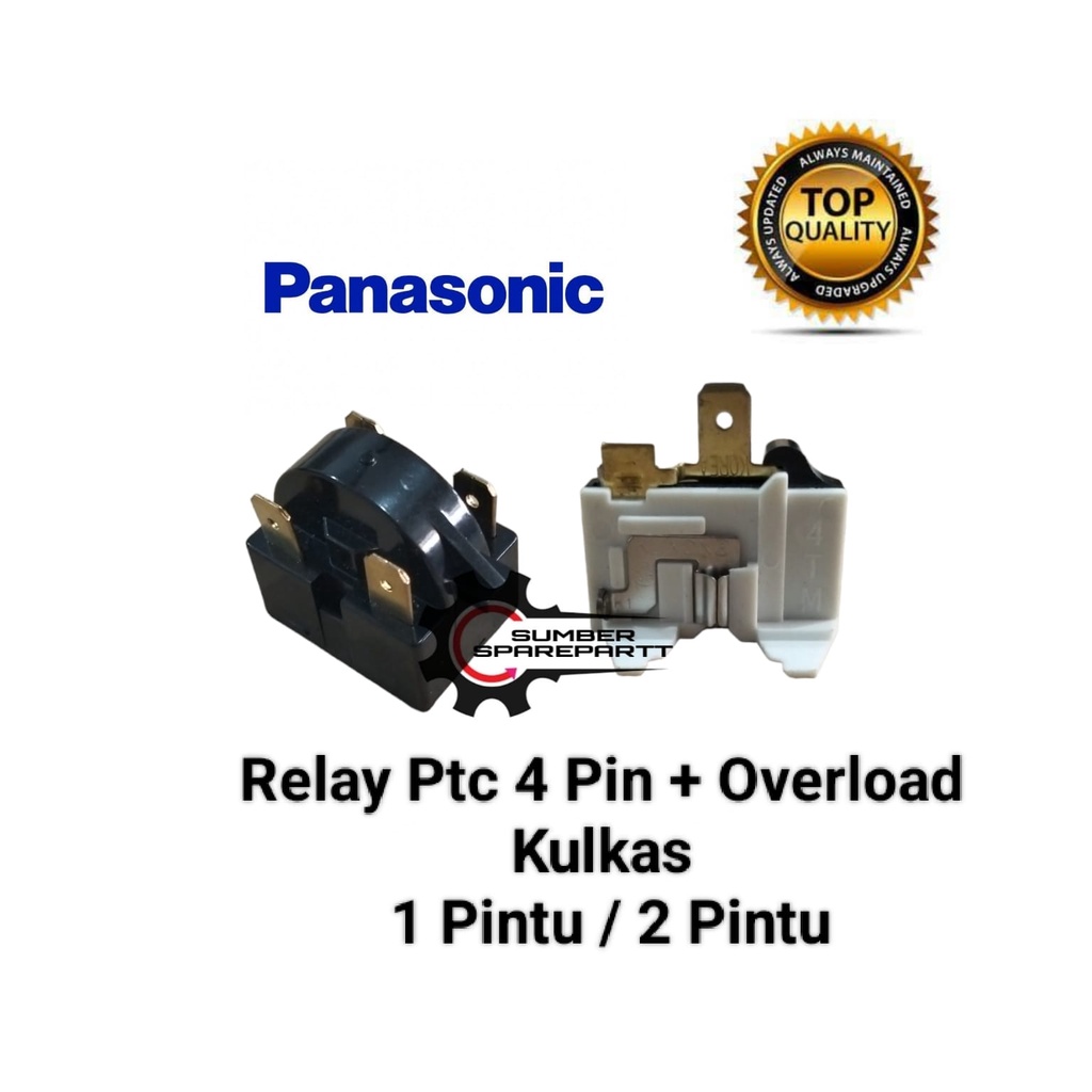 Jual Relay 4 Pin + Ptc Overload Kulkas PANASONIC 1 pintu / 2 pintu ...