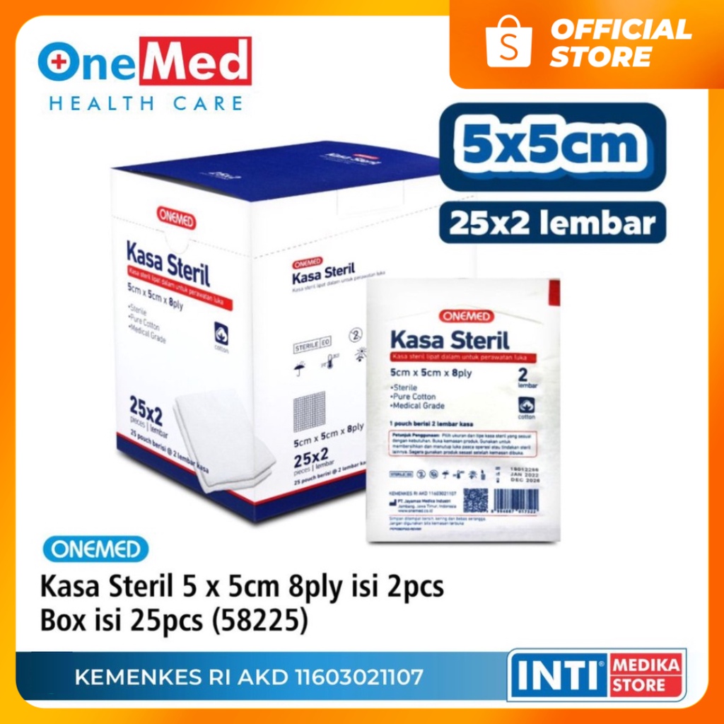 Jual ONEMED - Kasa Steril Lipat 8 ply BOX Isi 25pcs | Perban Luka One ...