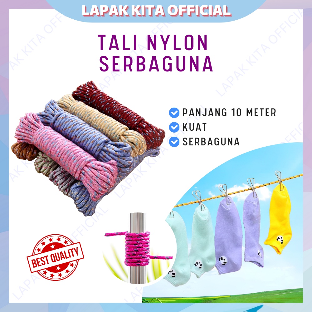 Jual Tali Tambang Jemuran Serbaguna Panjang 10 Meter Bahan Nylon Warna ...