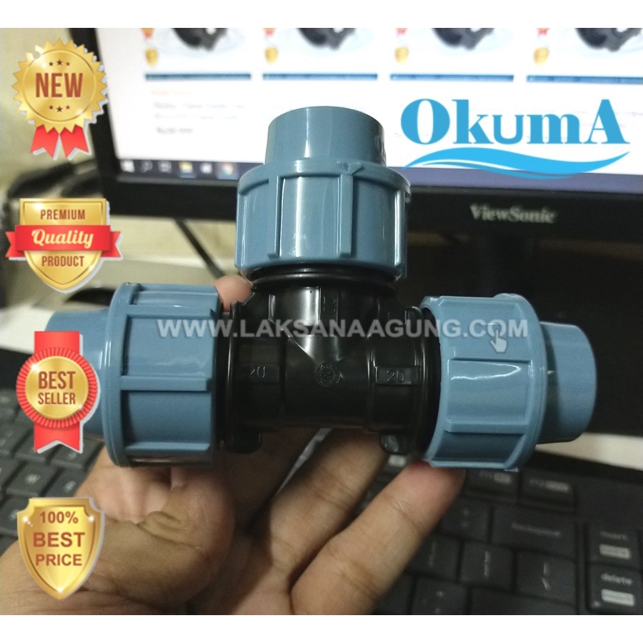 Jual Okuma Hdpe - Tee hdpe compression 25mm | Compression Equal Tee 3/4" inch | Shopee Indonesia