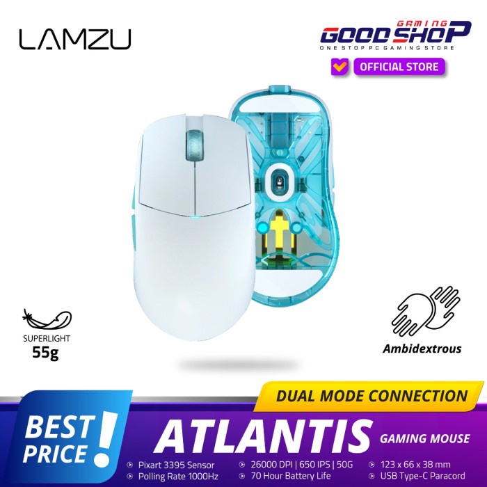 Jual Moga Lamzu Superlight Atlantis - Gaming Mouse | Shopee Indonesia