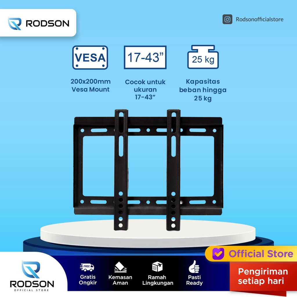 Jual Rodson Bracket TV Monitor LED LCD PDP RB3F 17" - 43" inch Breket ...