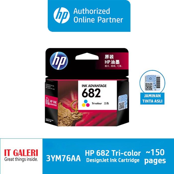 Jual HP Tinta Printer Original 682 Black / Tri color Ink Advantage ...