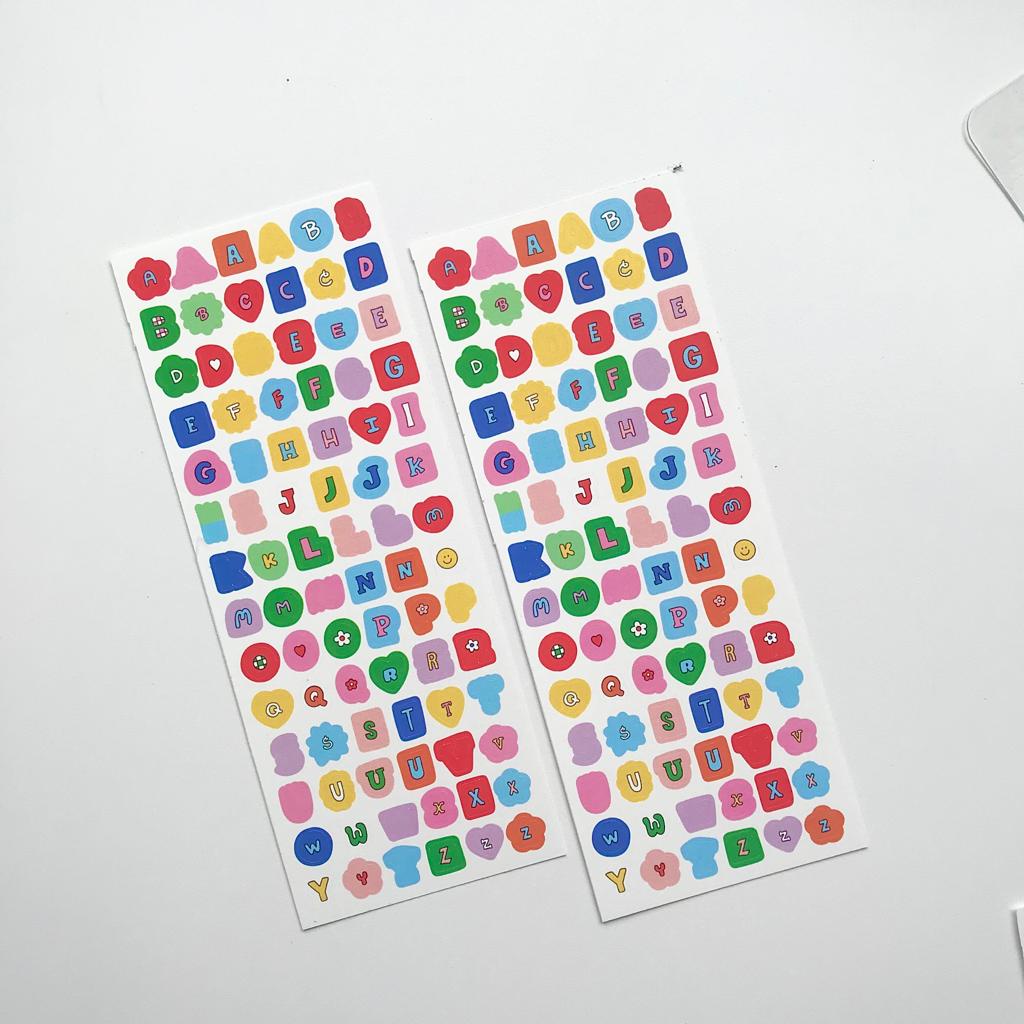 Jual ransom cute alphabet sticker/ shape letter sticker/ stiker jurnal ...