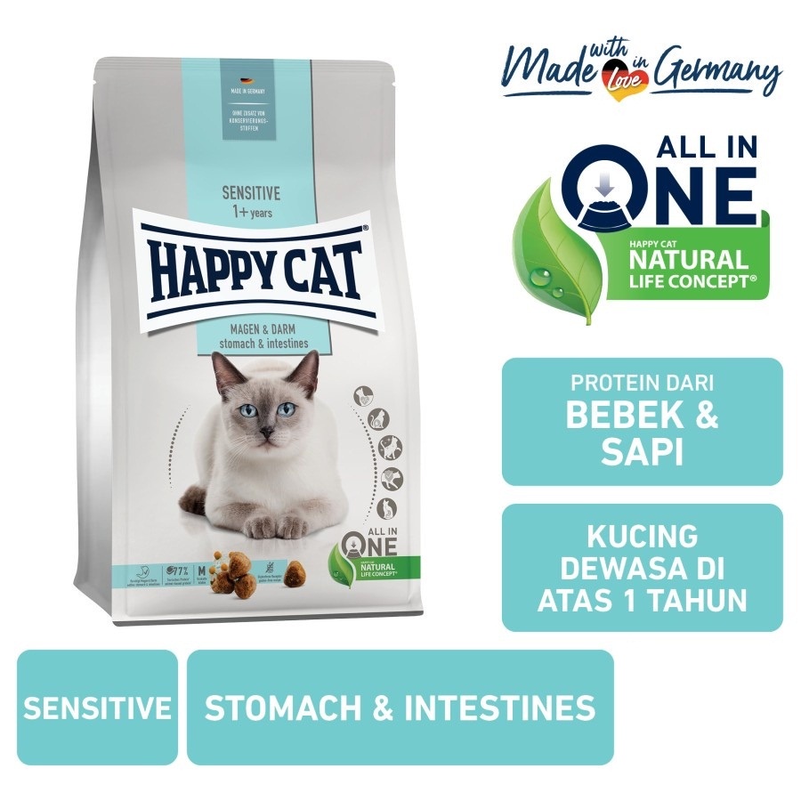 Jual Happy Cat Sensitive Gastro Stomach & Intestinal 1,3 Kg Freshpack ...