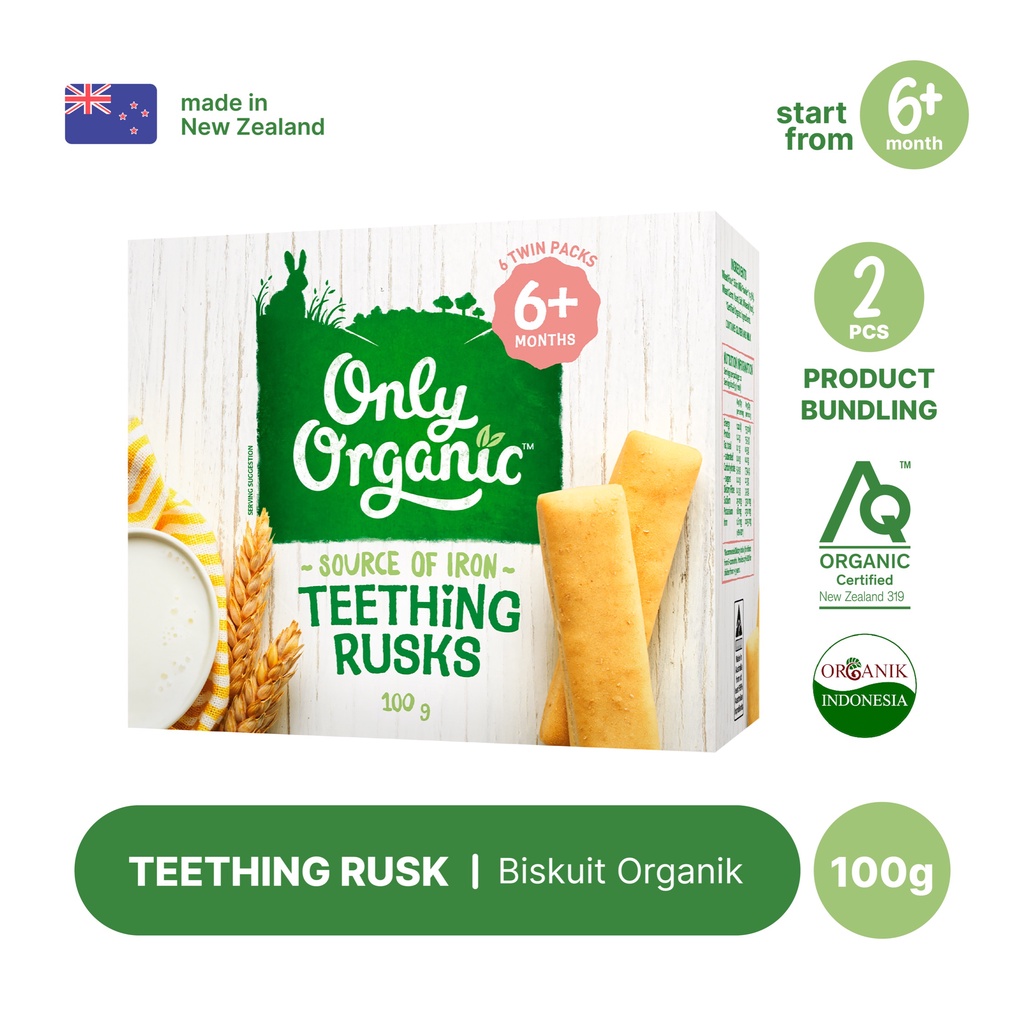 Jual Only Organic Teething Rusk (2 pcs) | Shopee Indonesia