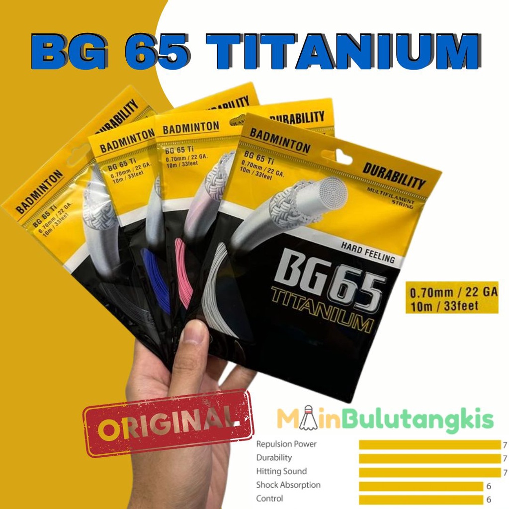 Jual Senar Raket Badminton / Senar BG 65 TI Titanium Original | Shopee ...