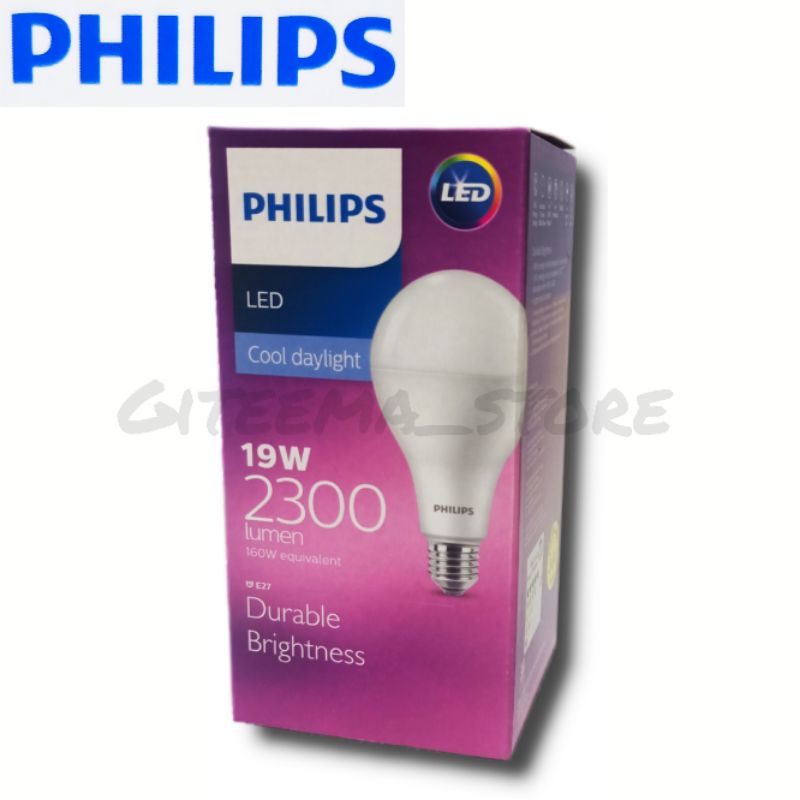 Jual Lampu Philips LED , Philips LED Bulb 19 watt warna putih coll daylight | Shopee Indonesia
