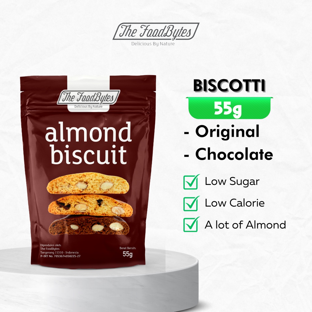 Jual BISKUIT BISCOTTI KUE KERING KACANG ALMOND 55gr THE FOODBYTES ...
