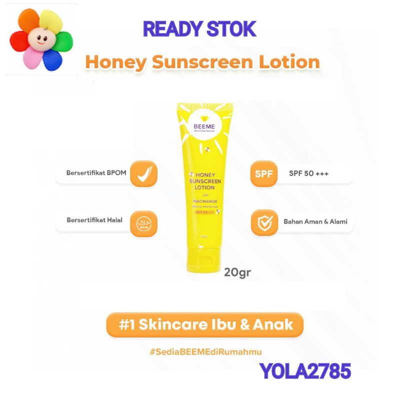 Jual Beeme Honey Sunscreen Lotion with Niacinamide | Shopee Indonesia