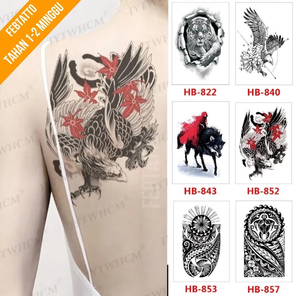 Jual Tato Temporer Ukuran 21cmx15cm Motif Aesthetic Tatto Temporary ...