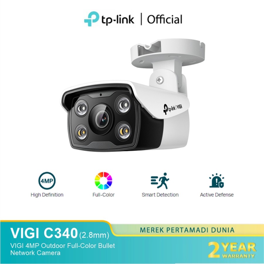 Jual TP-LINK VIGI C340 VIGI 4MP Outdoor Full-Color Bullet Network ...