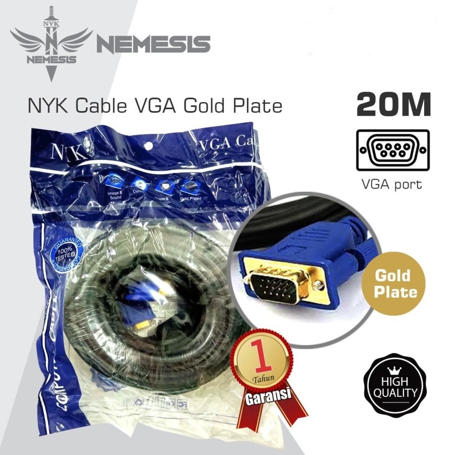 Jual KABEL VGA 20M HIGH QUALITY (GOLD PLATED) | Shopee Indonesia