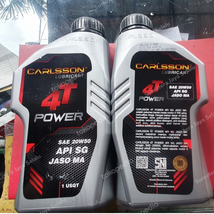 Jual Ready oke] OLI CARLSSON 4T SAE 20W-50 API SG JASO MA 1LITER | Shopee Indonesia